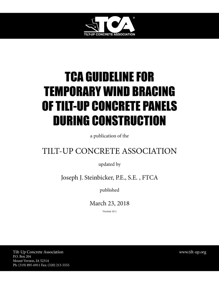 TCA Bracing Guide Version 18.1 Now Available - Tilt-Up Today